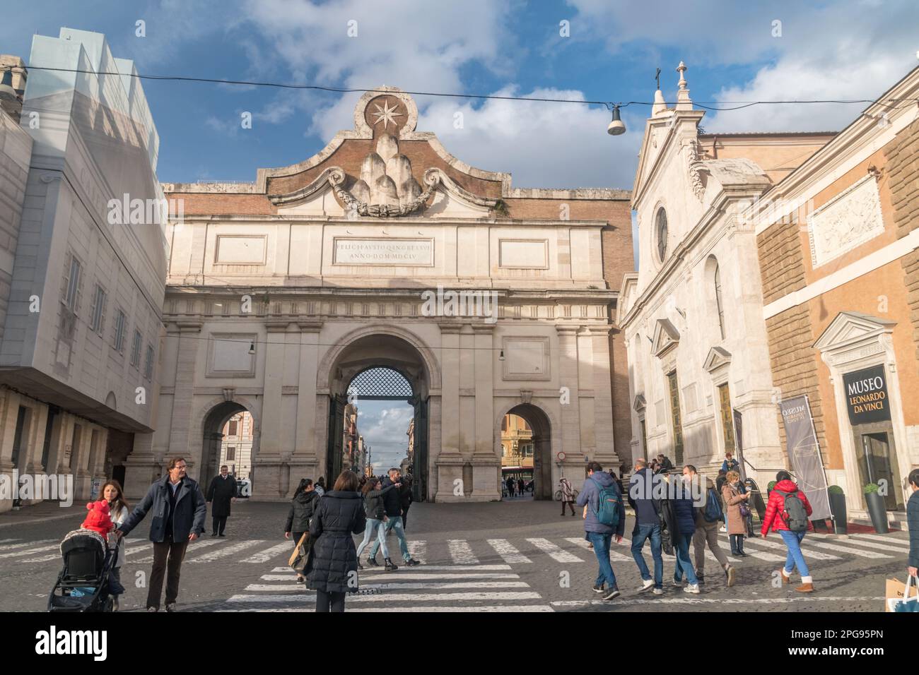 Rome, Italy - December 8, 2022: The Porta del Popolo, or Porta Flaminia ...