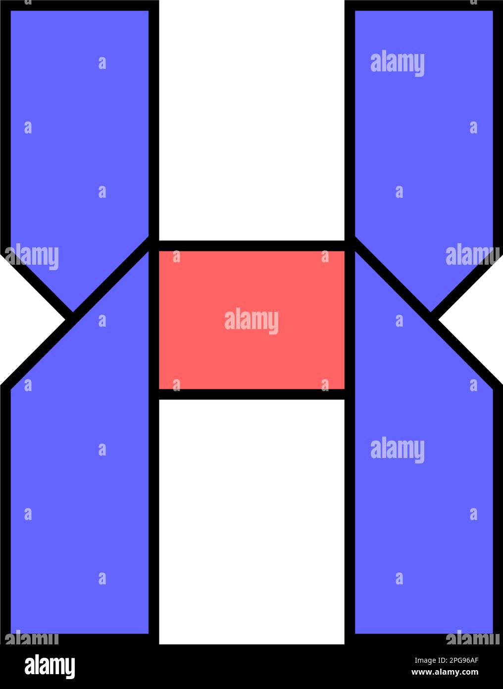 Font alphabet folded from colored paper, letter x, made in multi ...