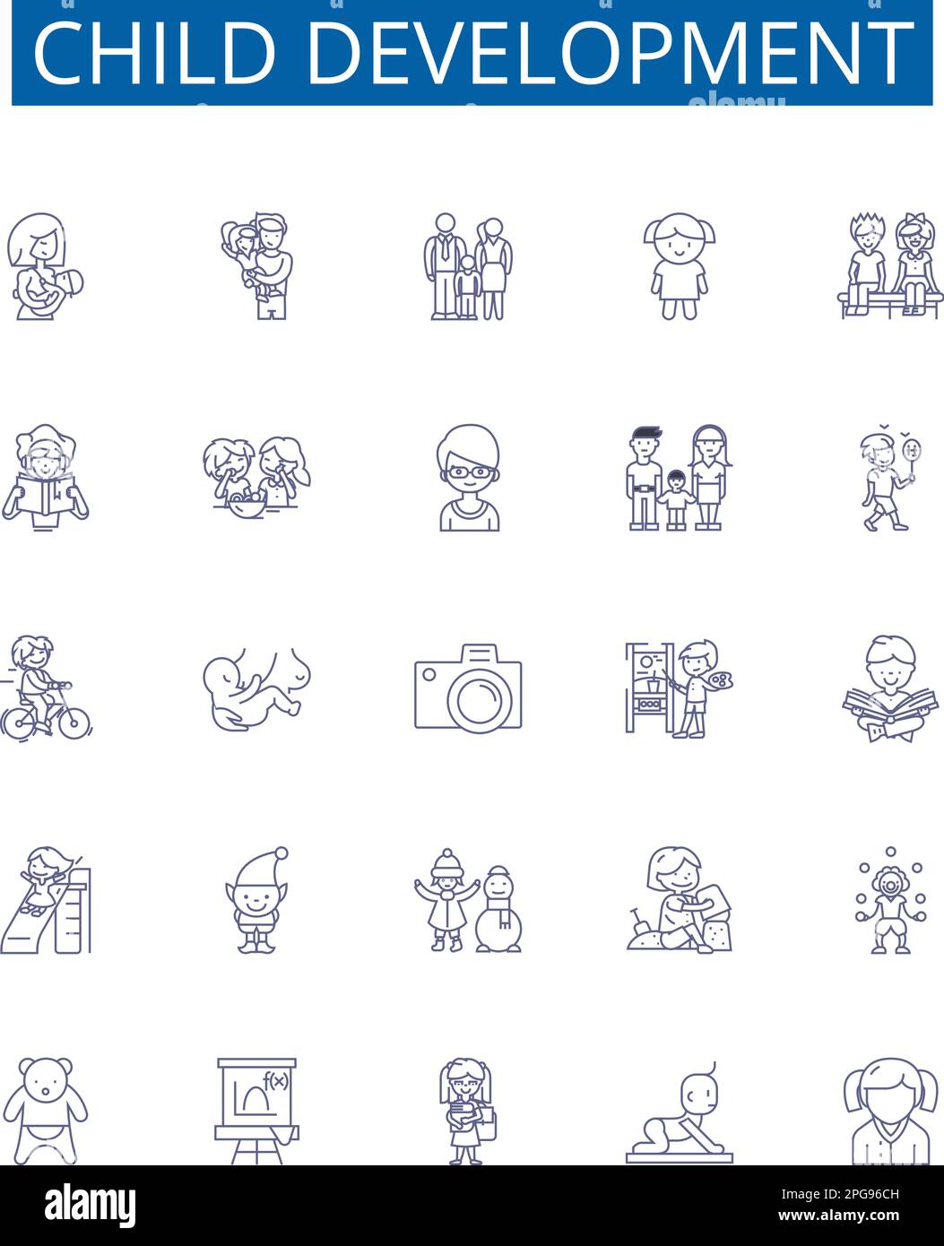 Child development line icons signs set. Design collection of Infant ... Child development line icons signs set. Design collection of Infant ...