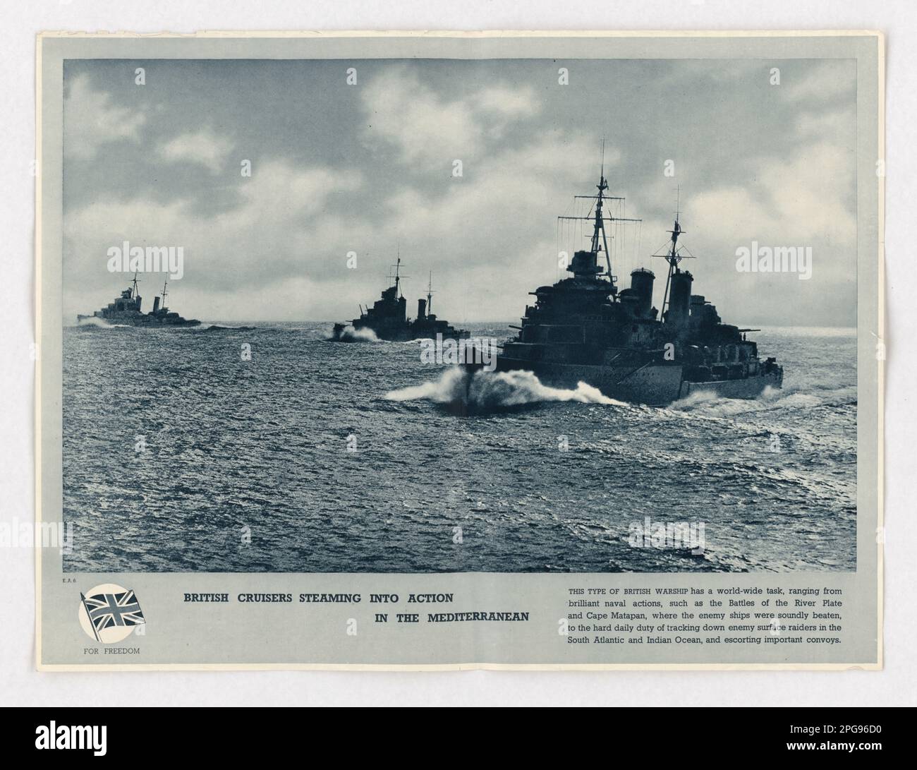 British Cruisers Steaming into Action in the Mediterranean. 1942 - 1945 ...