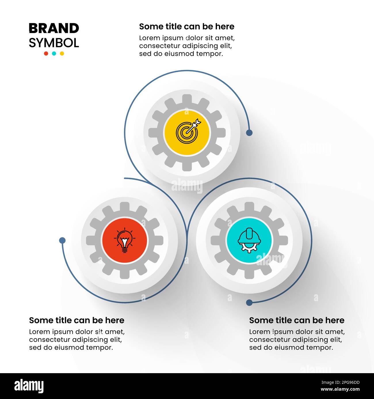 Infographic template with icons and 3 options or steps. Gears. Can be ...