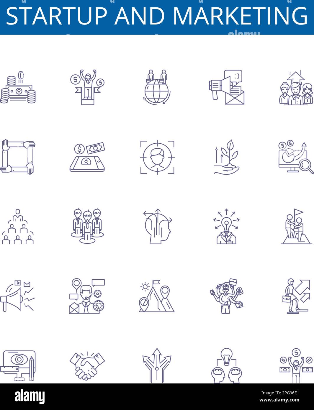 Startup and marketing line icons signs set. Design collection of ...