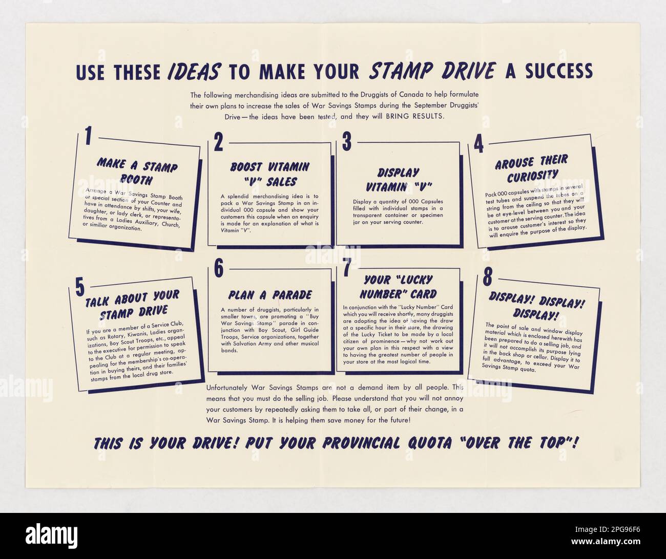Use These Ideas to Make Your Stamp Drive a Success. 1942 - 1945. Office ...