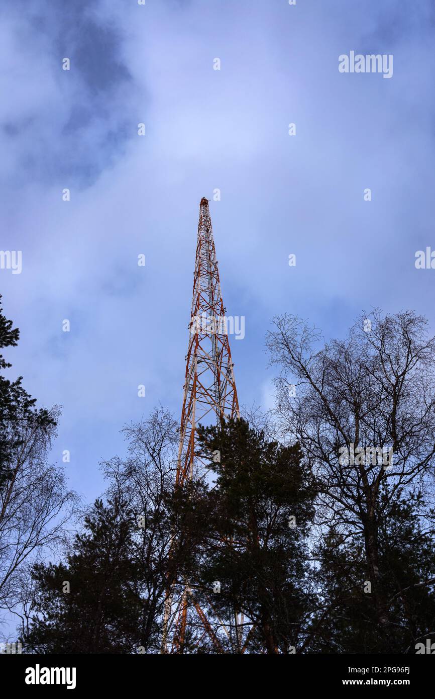 Historical radio tower, the landmark of Lahti, Finland. Close up Stock ...