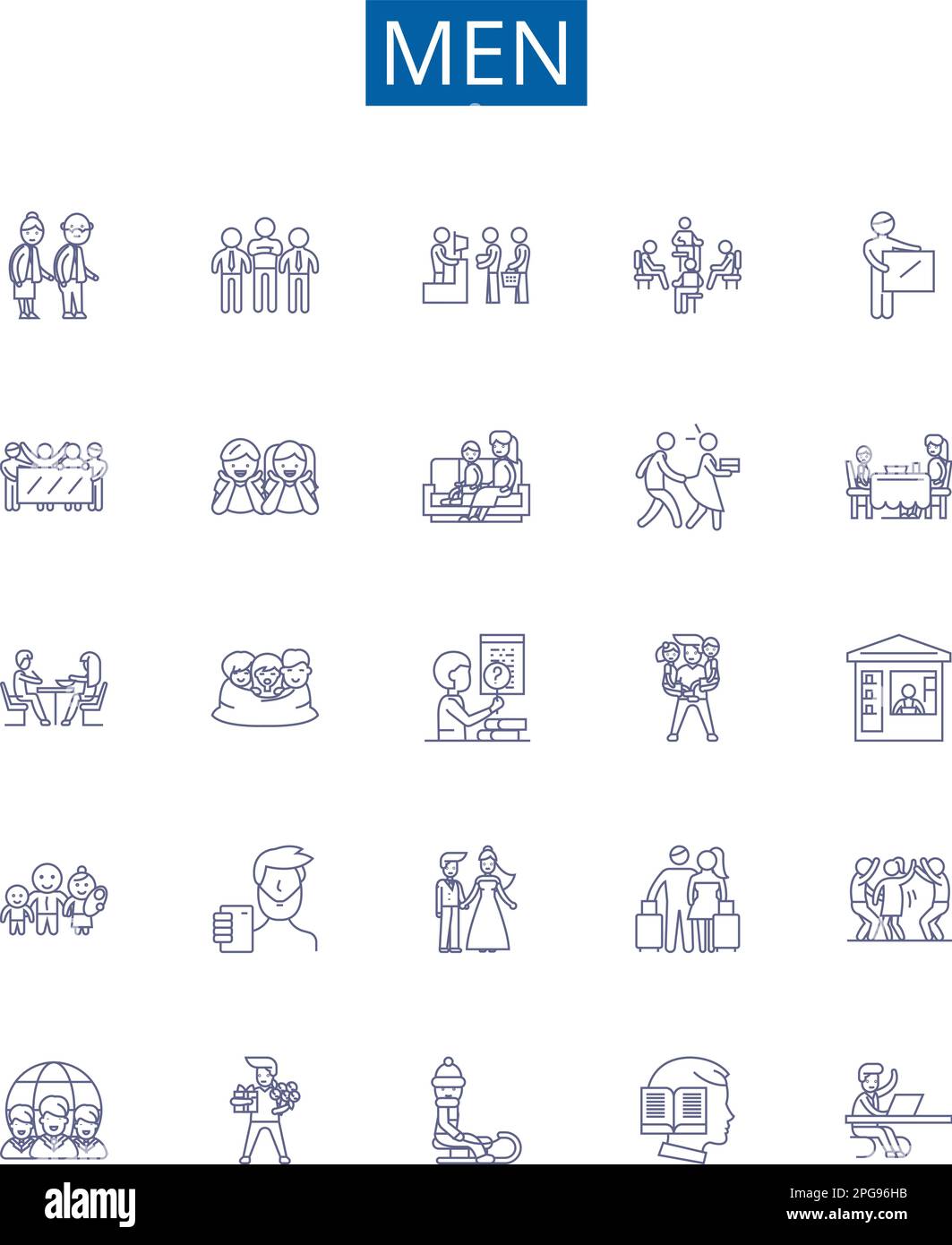 Men line icons signs set. Design collection of men, gender, masculinity ...