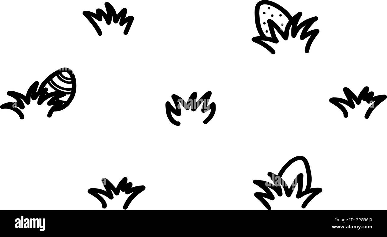 Easter eggs in grass vector illustration. Coloring book page for kids ...
