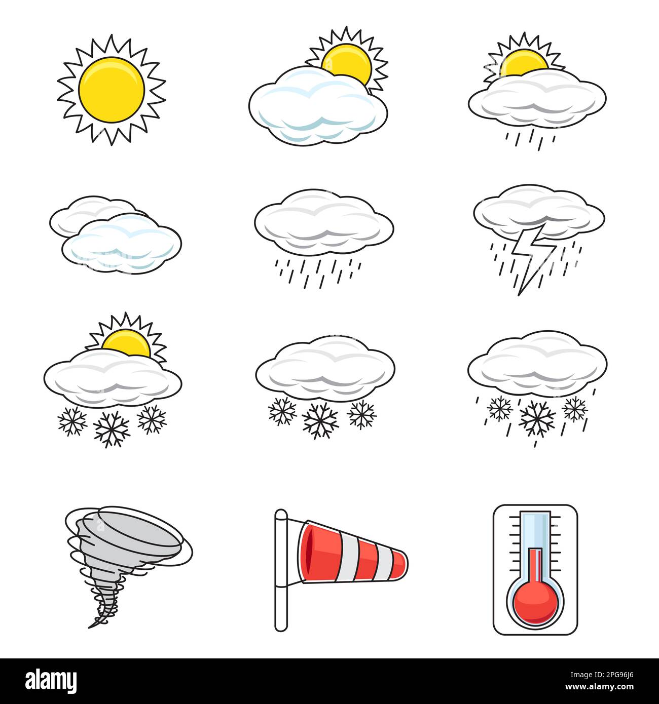 Weather blizzard icon outline hi-res stock photography and images - Alamy