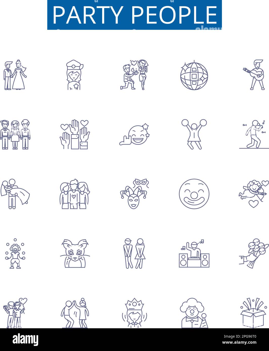 Party people line icons signs set. Design collection of Festive ...