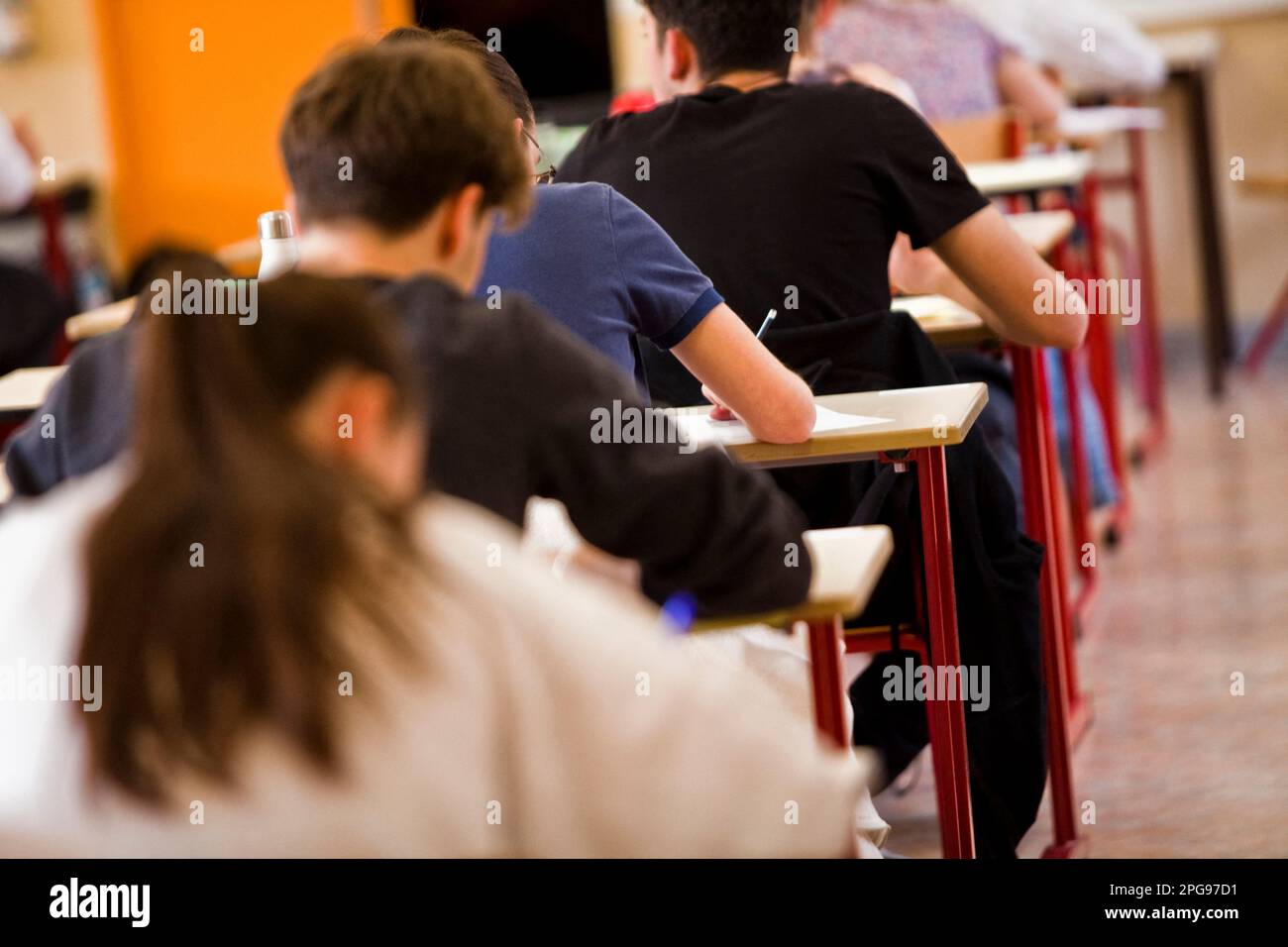 Briancon, France. 21st Mar, 2023. Students take their exam, France on ...