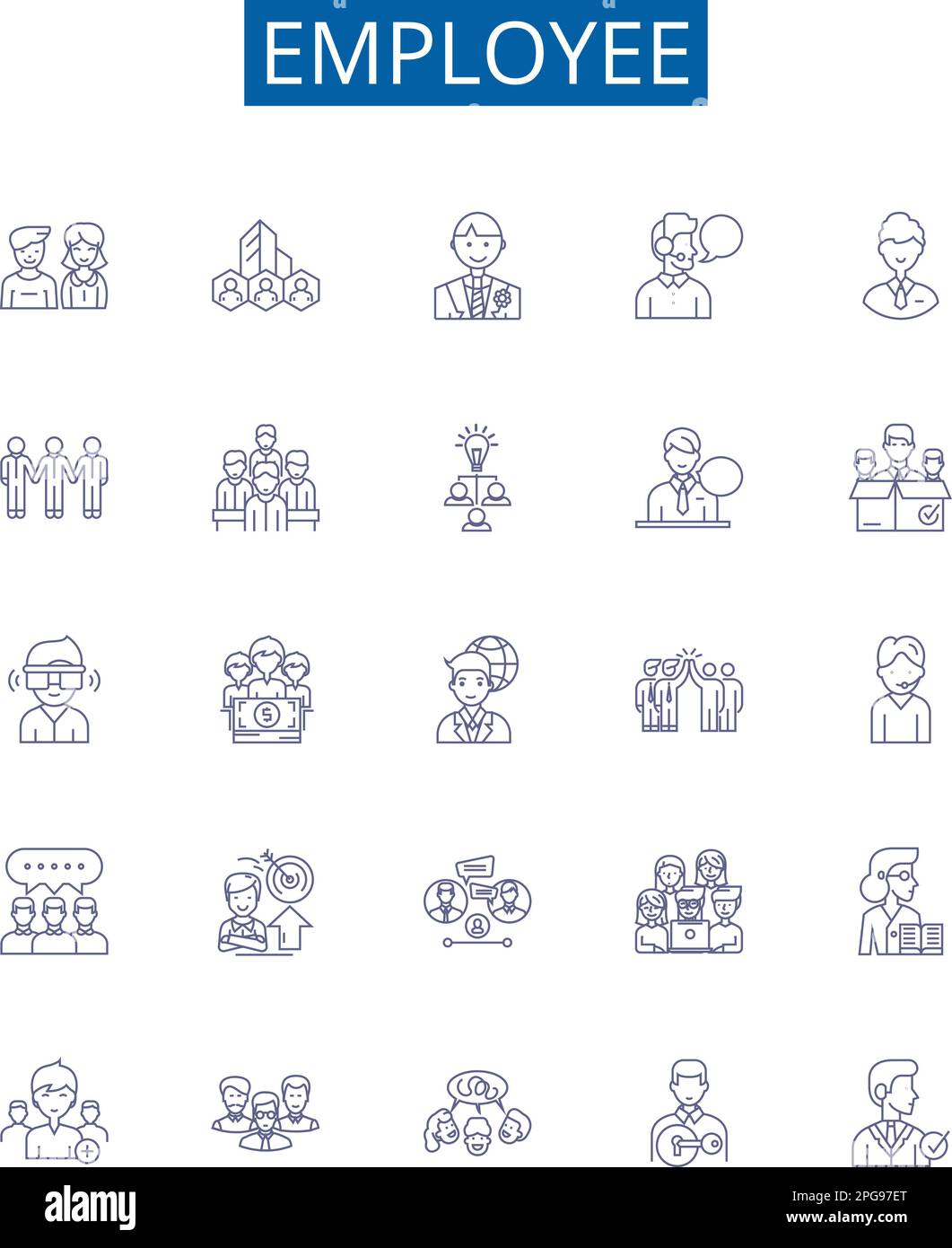 Employee line icons signs set. Design collection of Worker, Staff ...