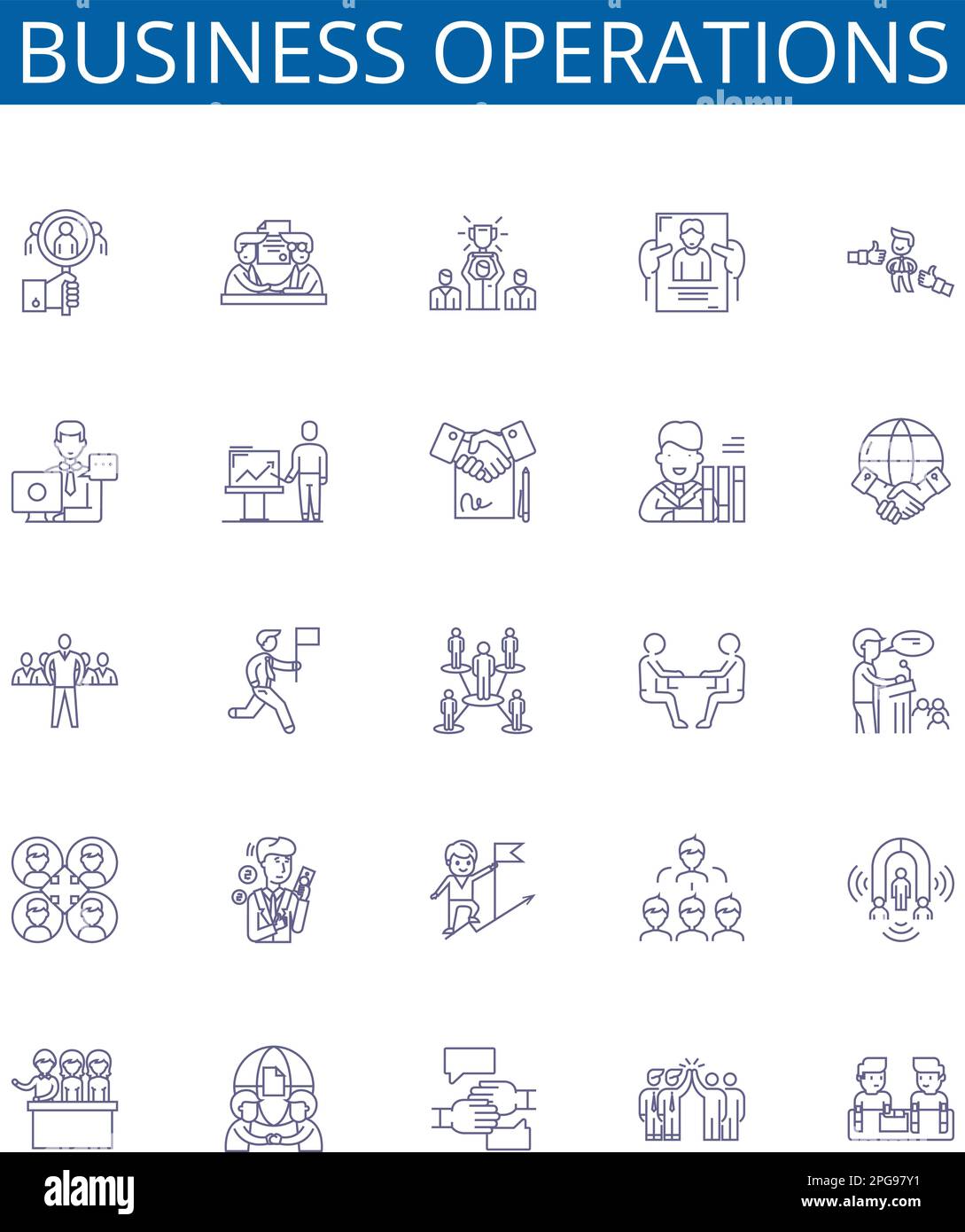 Business operations line icons signs set. Design collection of Commerce ... Business operations line icons signs set. Design collection of Commerce ...
