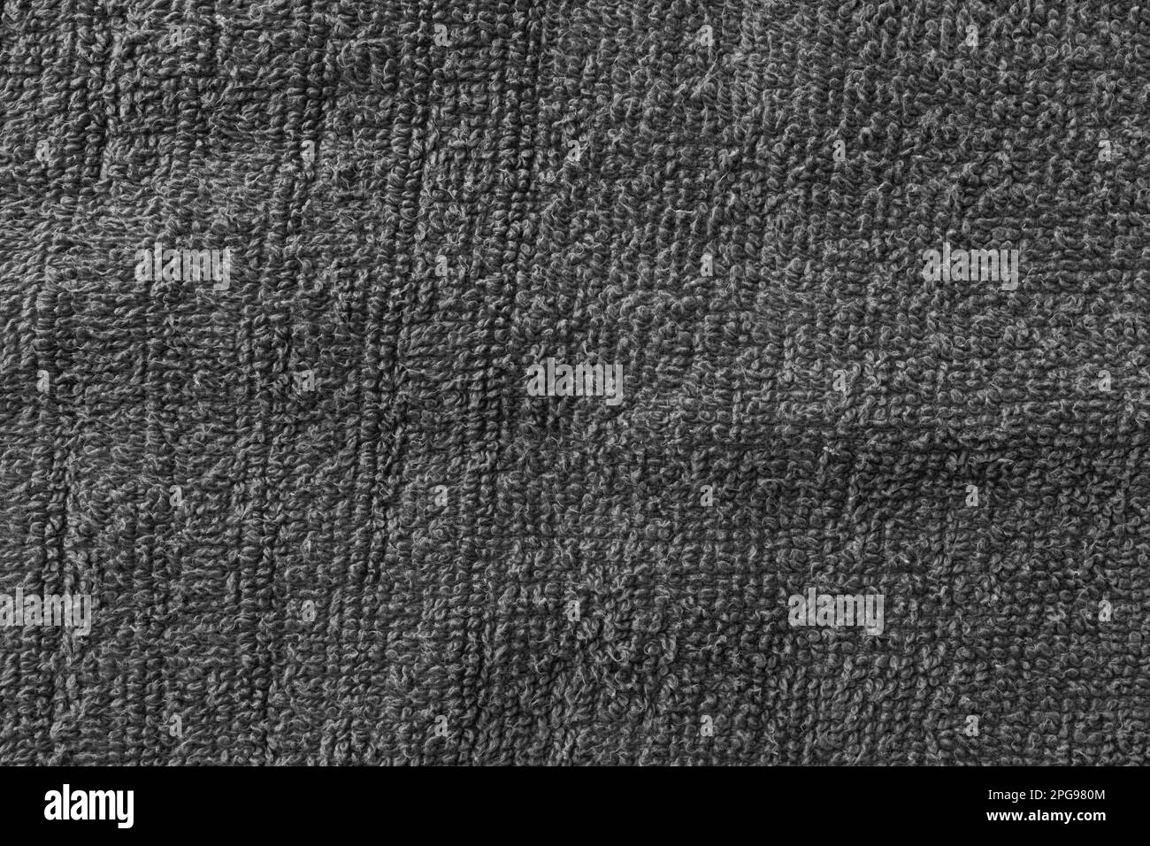 Gray terry towel fabric texture. Textile background, top view Stock ...