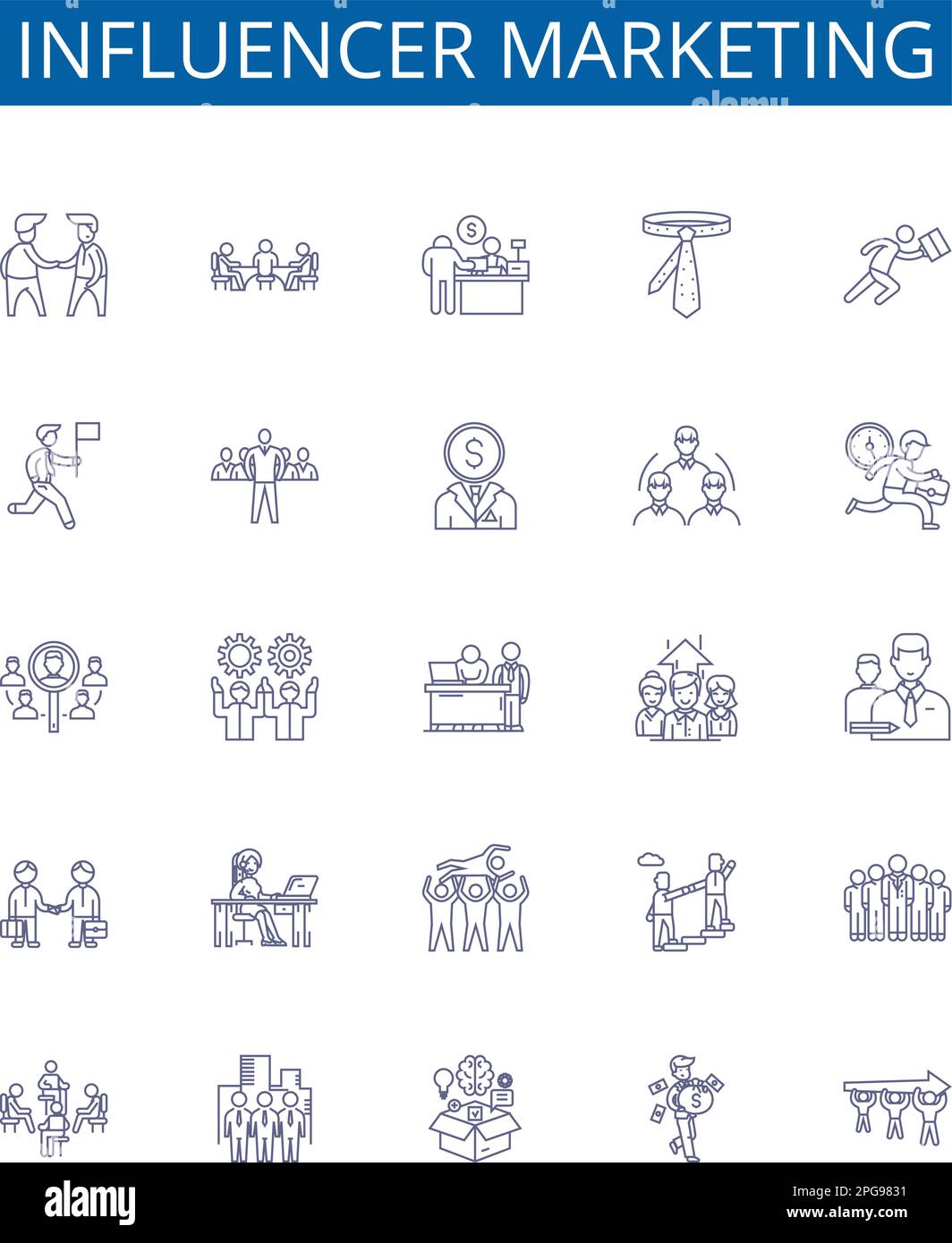 Influencer marketing line icons signs set. Design collection of ... Influencer marketing line icons signs set. Design collection of ...