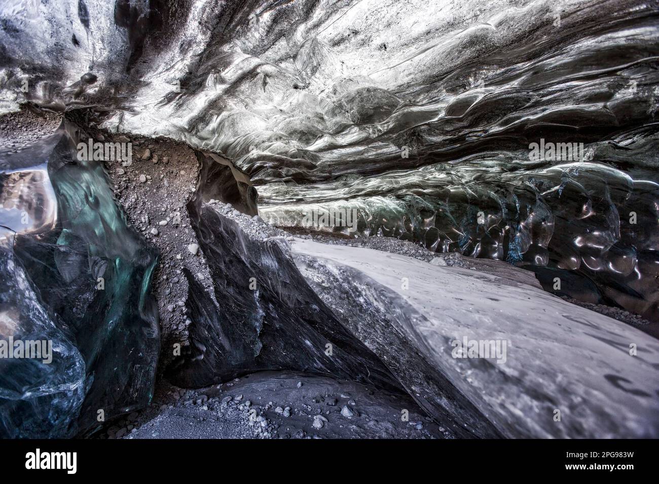 Iceland, ice cave, winter in Iceland, Crystal ice cave Stock Photo - Alamy