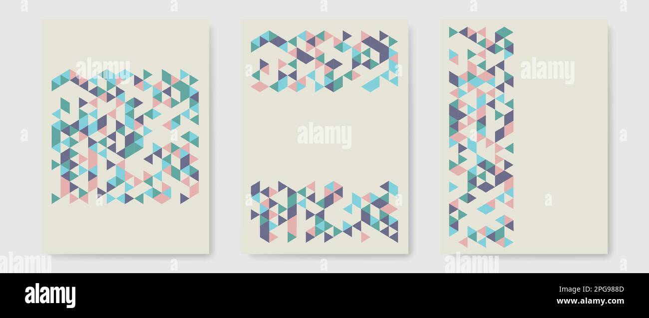 Set of retro design vintage vector covers. Geometric compositions of ...
