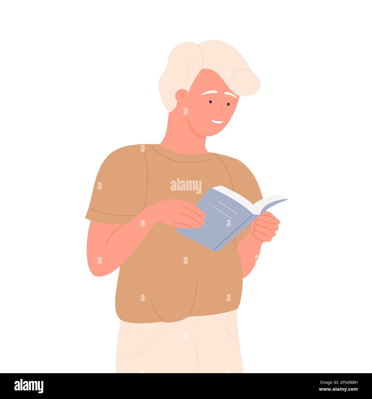 Young student reading book. Studying boy, book lover, learning new ...