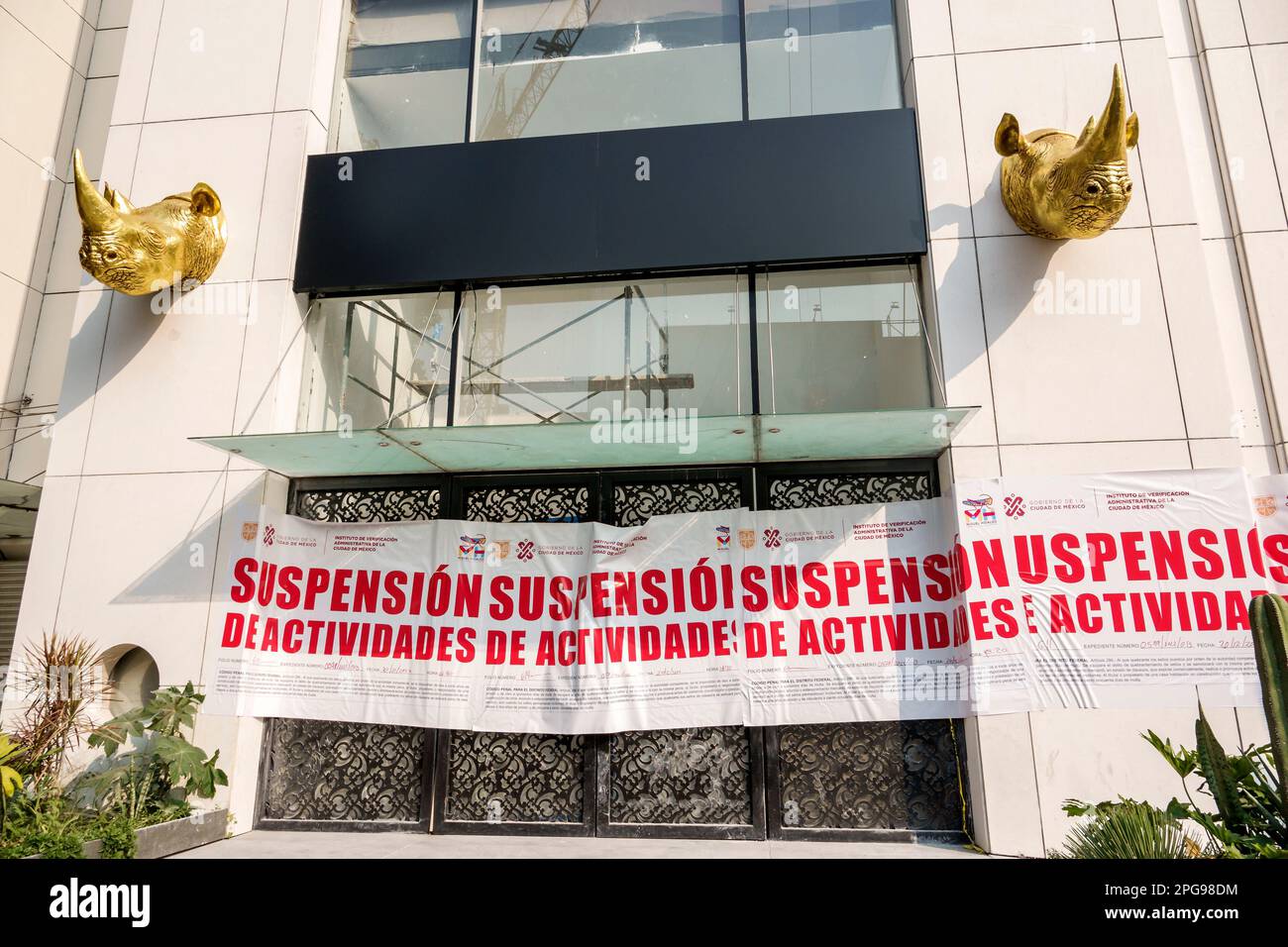 Mexico City,Polanco,Avenida Presidente Masaryk,official notice posted ...