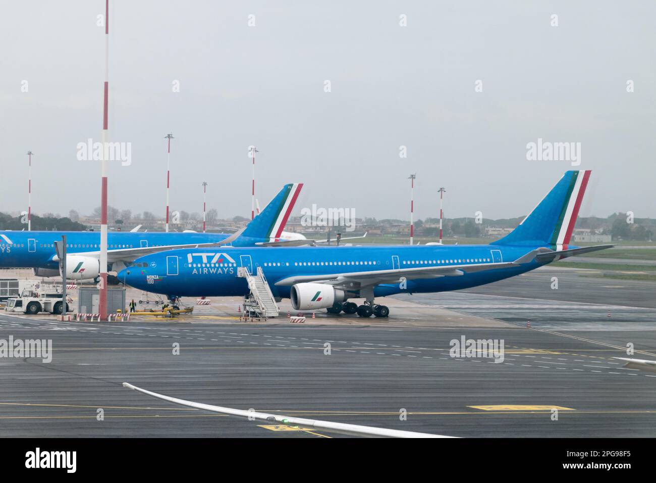 Fiumicino, Italy - December 9, 2022: Plane of ITA Airways Stock Photo ...