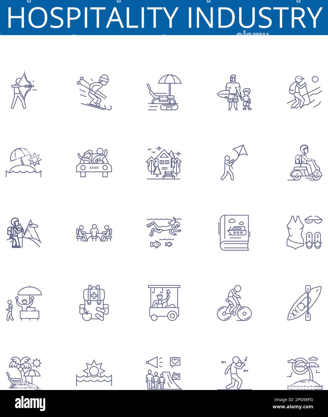Hospitality industry line icons signs set. Design collection of ... Hospitality industry line icons signs set. Design collection of ...