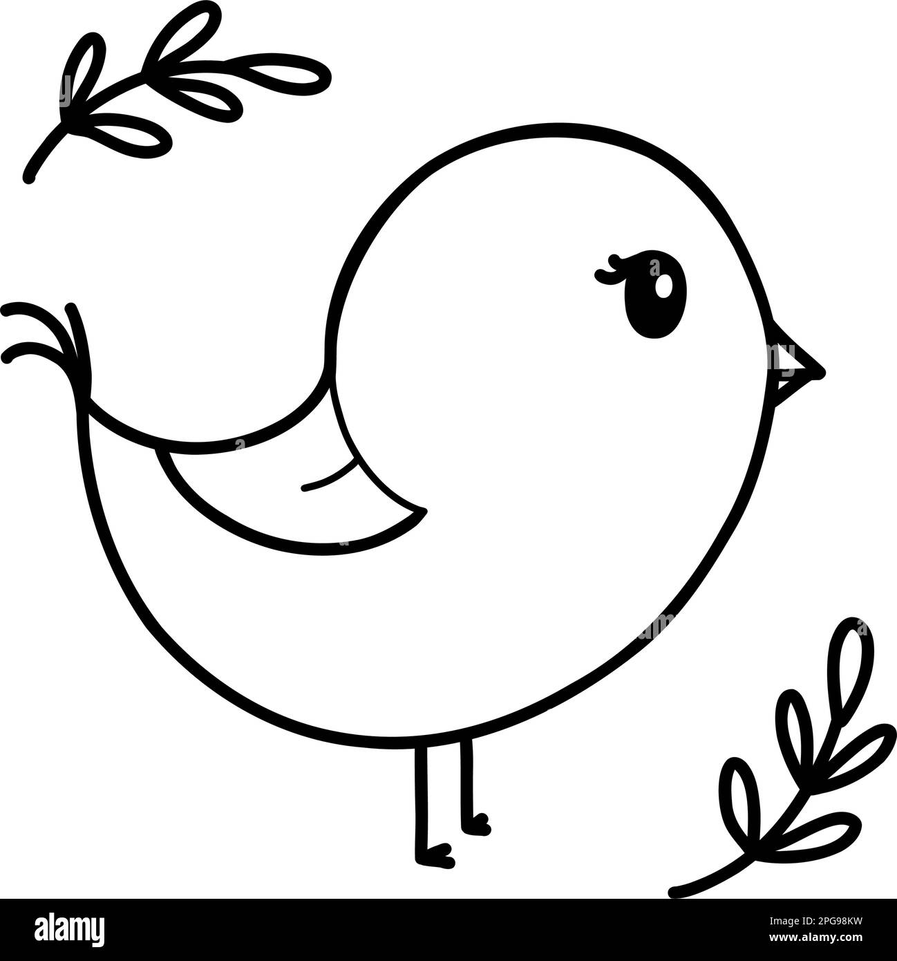 Spring Birds Clip Art Black And White