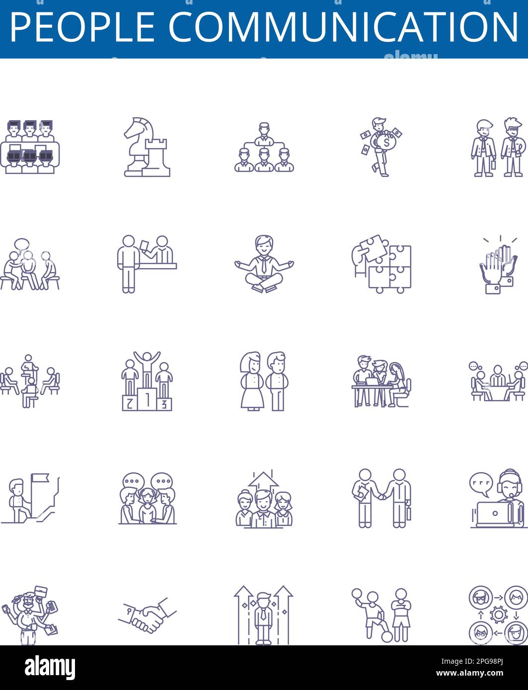 People communication line icons signs set. Design collection of Dialog, Chatting, Conversing ...