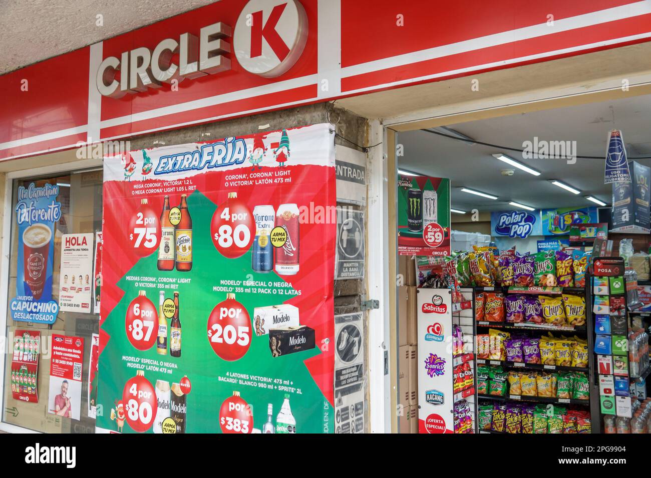 Mexico City,Circle K,ad promotions cold beer,outside exterior,building ...