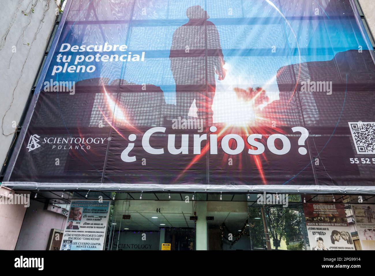Mexico City,Scientology Polanco,recruiting banner,outside exterior ...