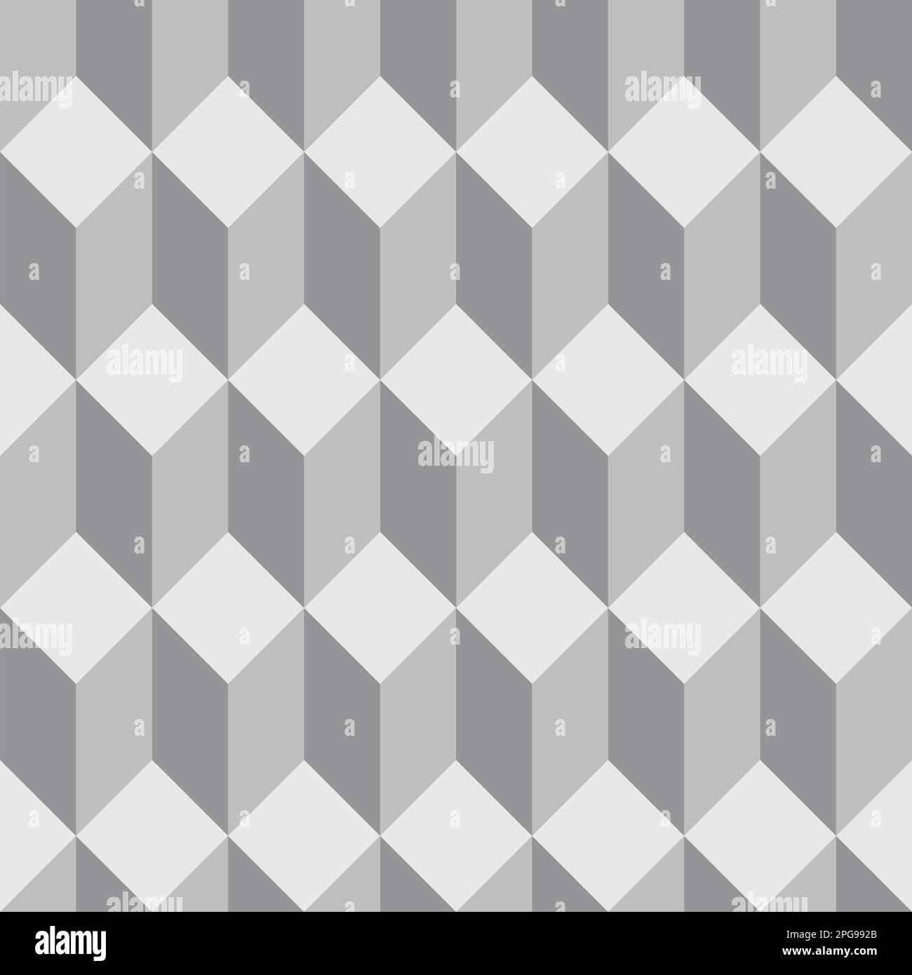 Neutral gray 3D isometric cube vector seamless pattern background. Vertical columns rectangle ...