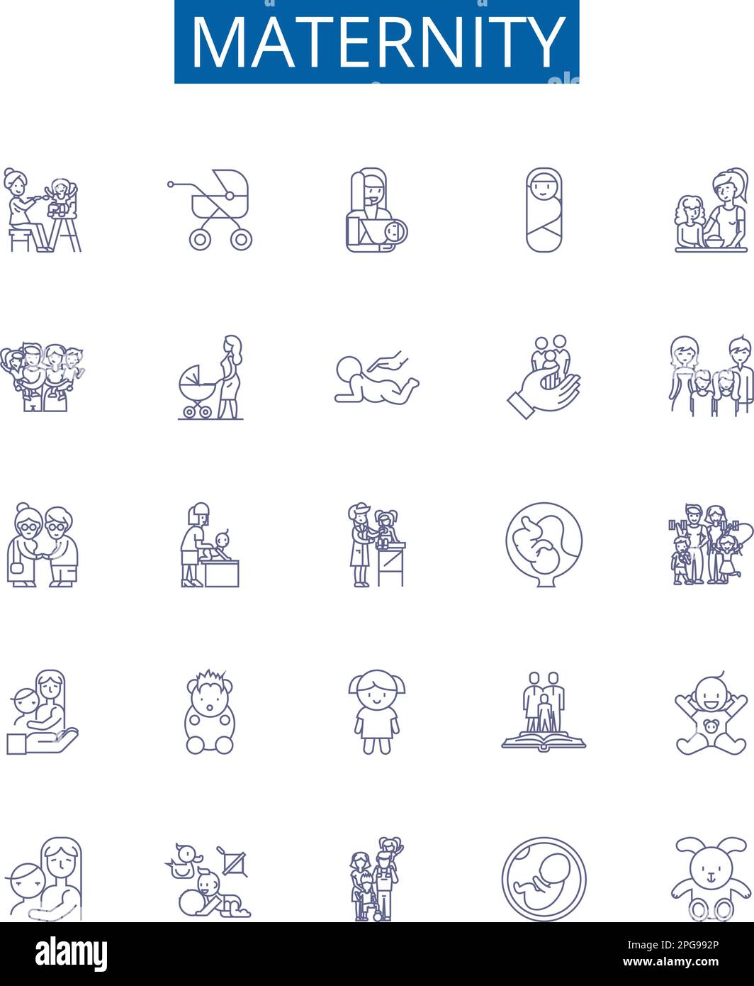 Maternity line icons signs set. Design collection of Pregnancy ...