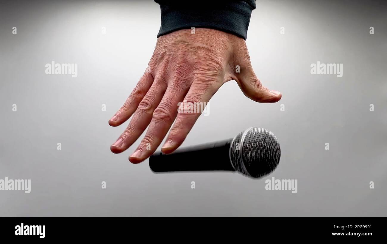 Caucasian Man Dropping the Mic Sequence - Popular Performance Black and ...