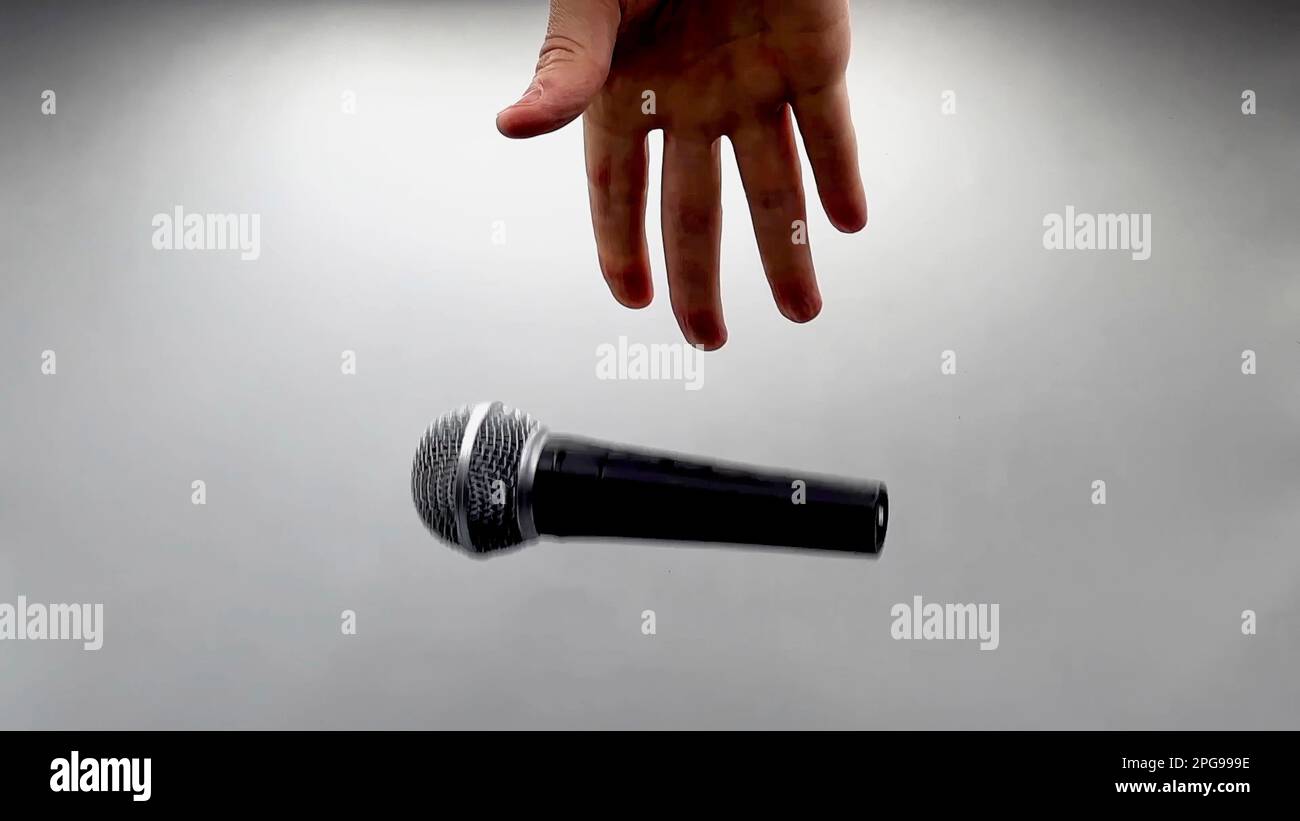 Caucasian Man Dropping the Mic Sequence - Popular Performance Black and ...