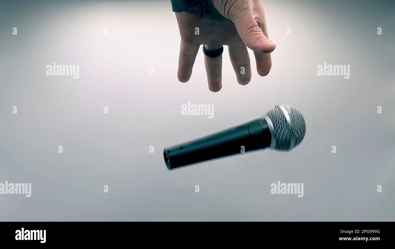 Caucasian Man Dropping the Mic Sequence - Popular Performance Black and ...