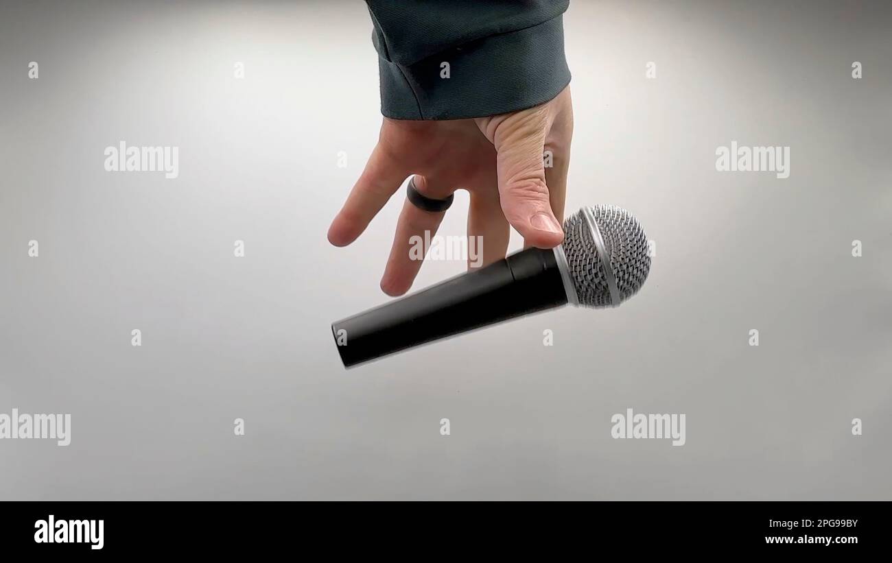 Caucasian Man Dropping the Mic Sequence - Popular Performance Black and ...