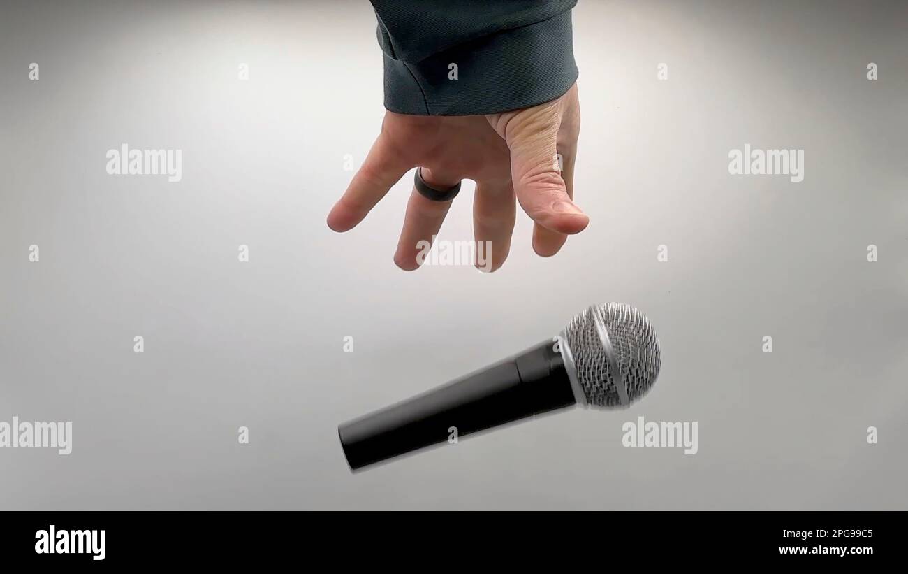 Caucasian Man Dropping the Mic Sequence - Popular Performance Black and ...