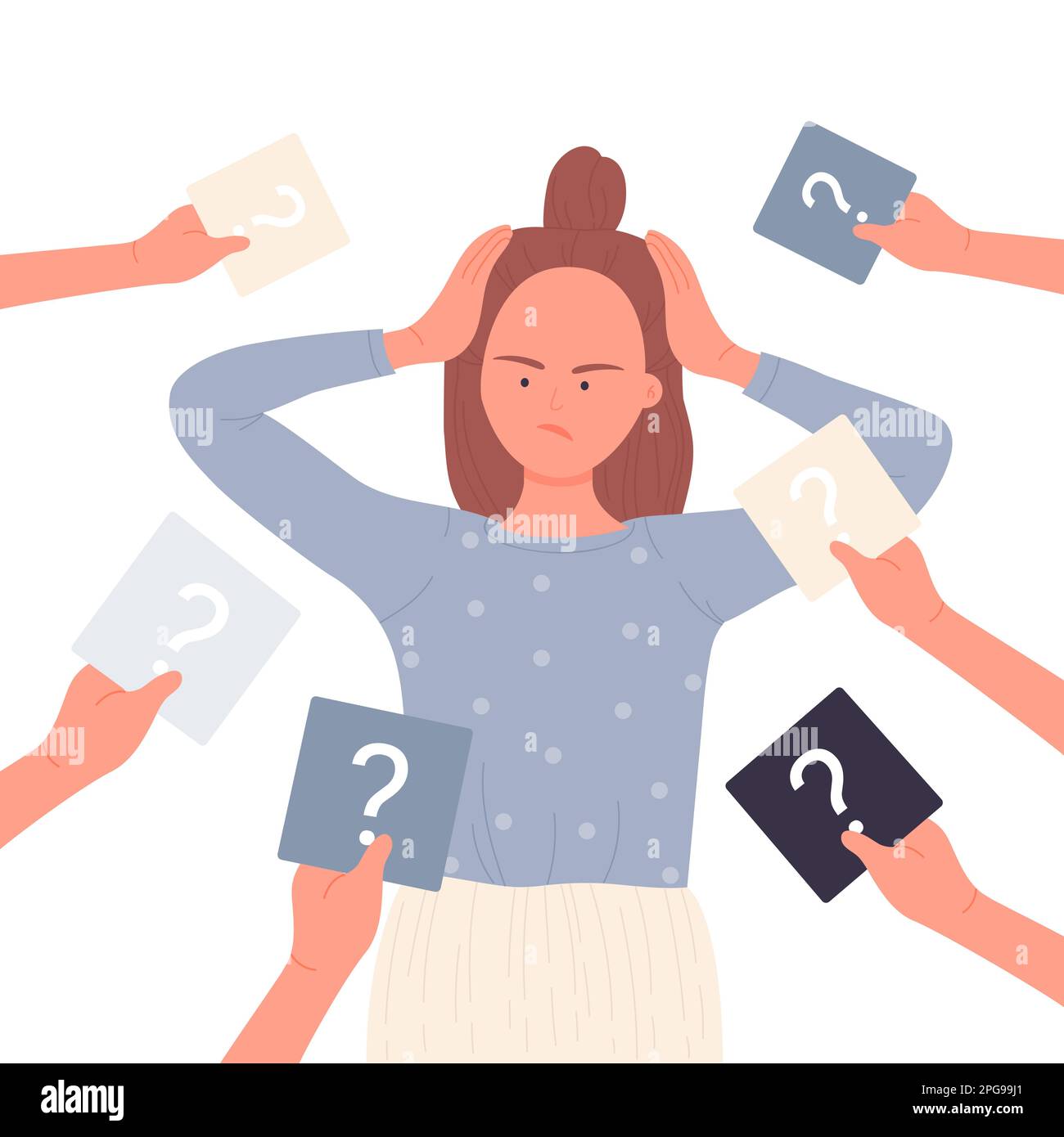 Psychology questioning. Counselling therapy, anxiety disorder vector ...