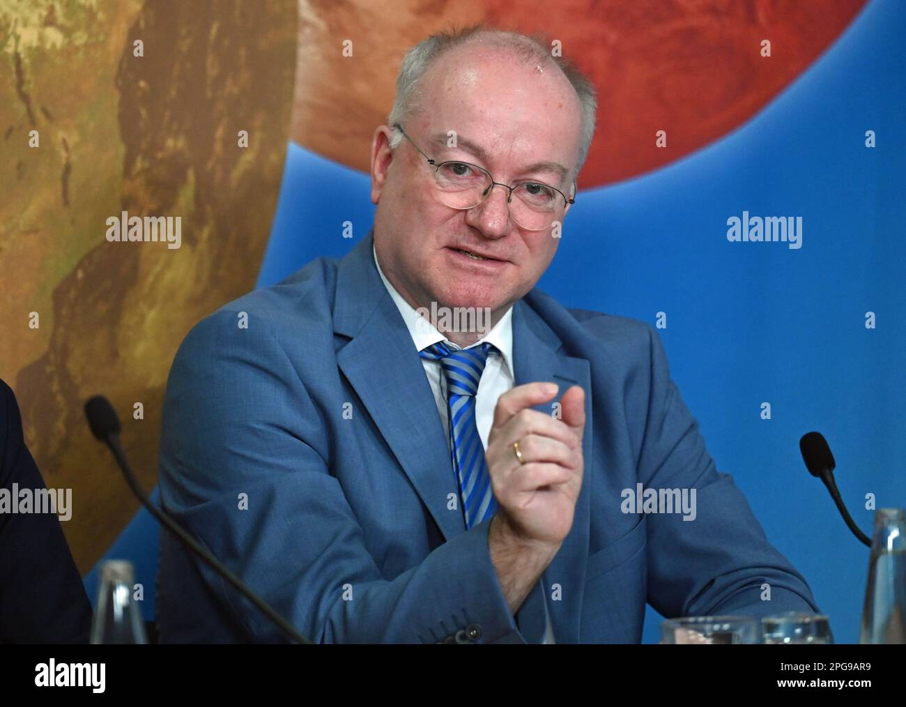 Berlin, Germany. 21st Mar, 2023. Andreas Becker, Head of the Climate Monitoring Department of ...