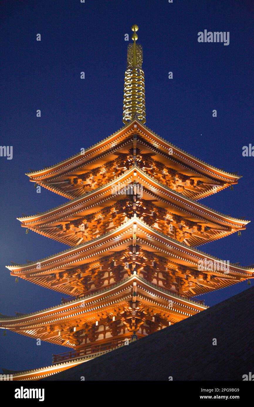 Japan, Tokyo, Asakusa, Sensoji Temple, Five-Storied Pagoda Stock Photo - Alamy