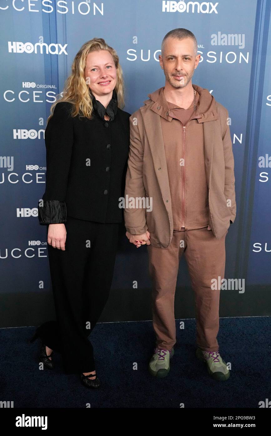 Emma Wall and Jeremy Strong attend the premiere of HBO's "Succession ...