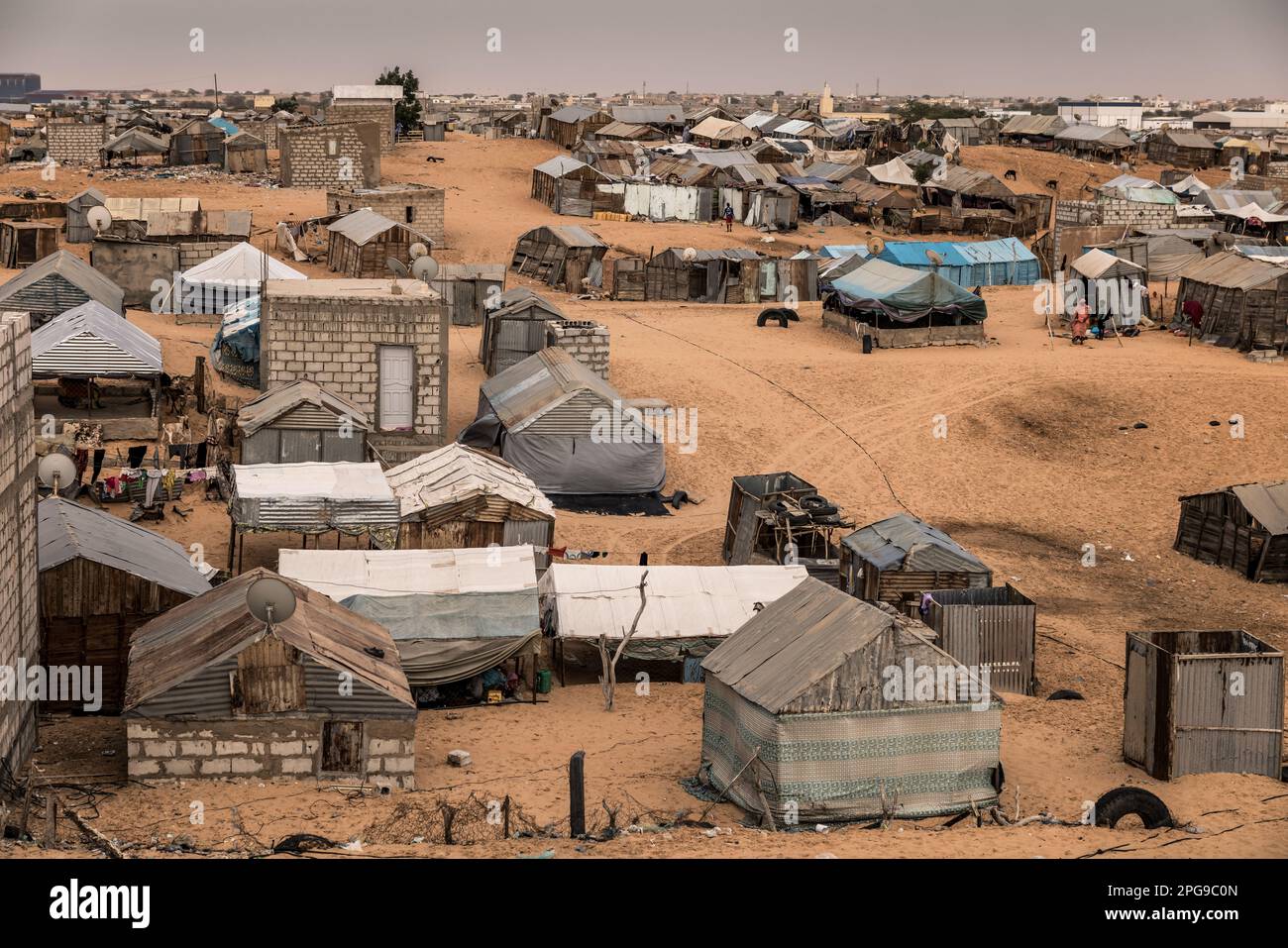 Street scenes in the Limghit slum in Nouakshott, the capital of ...