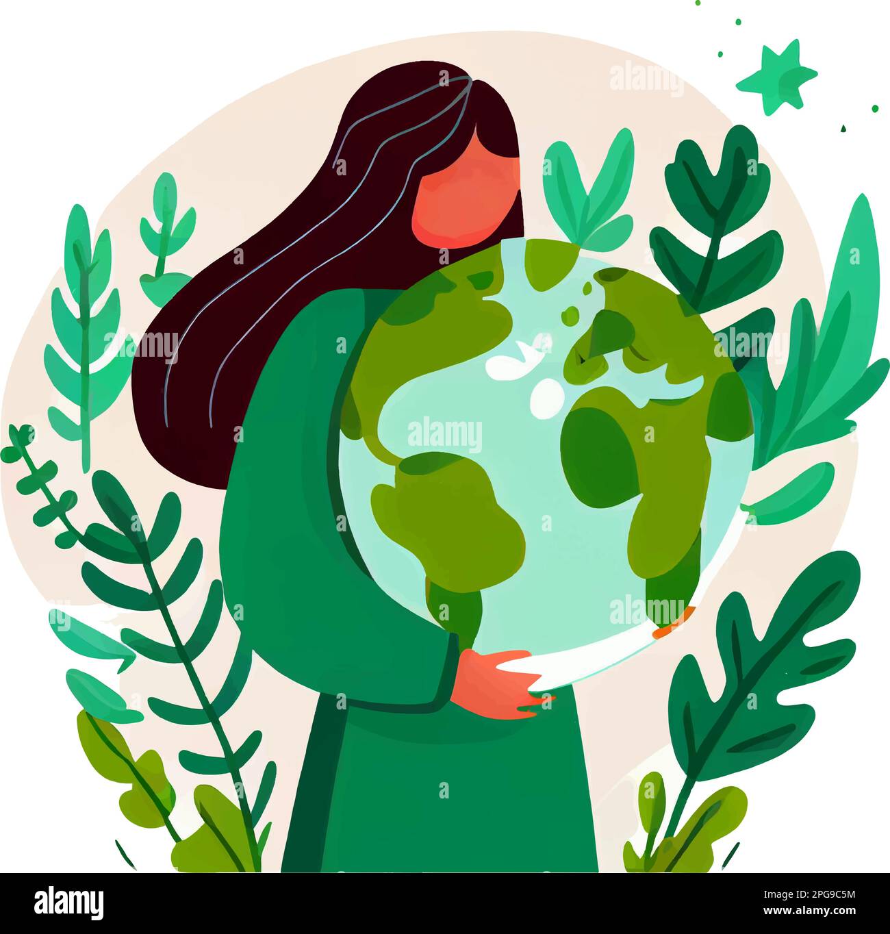 vector illustration isolation of earth planet on hands on white ...