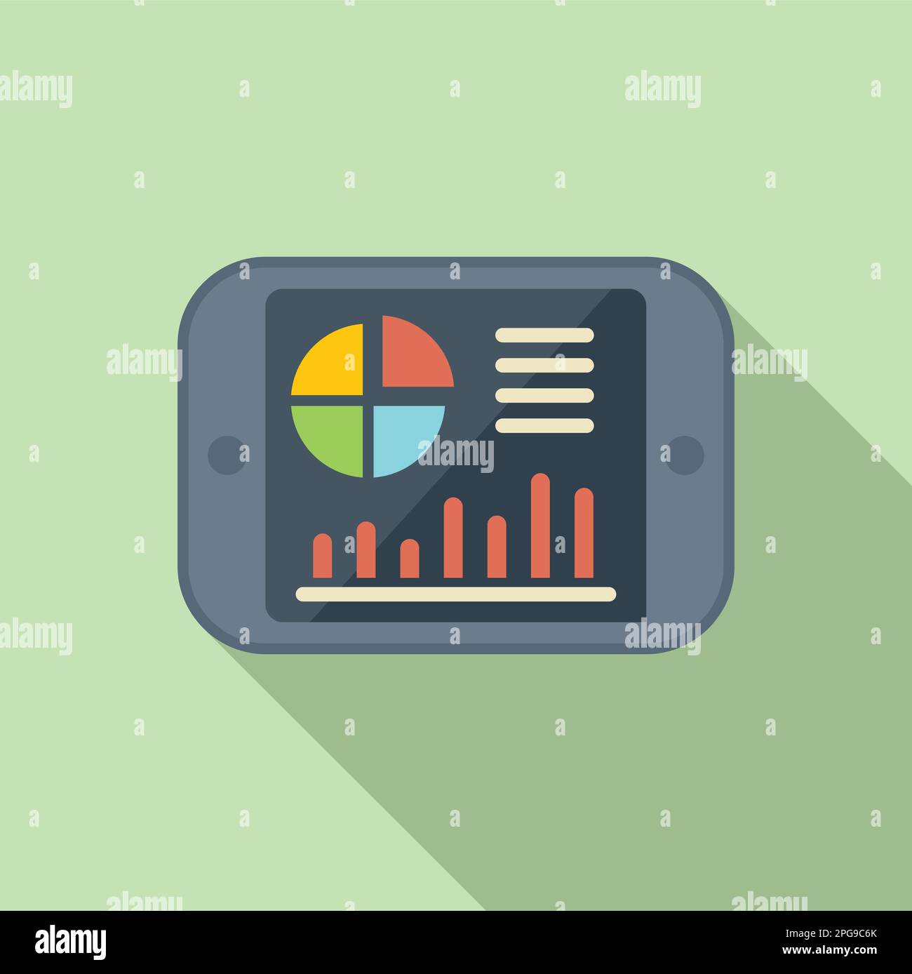 Tablet report icon flat vector. Document data. Chart finance Stock ...