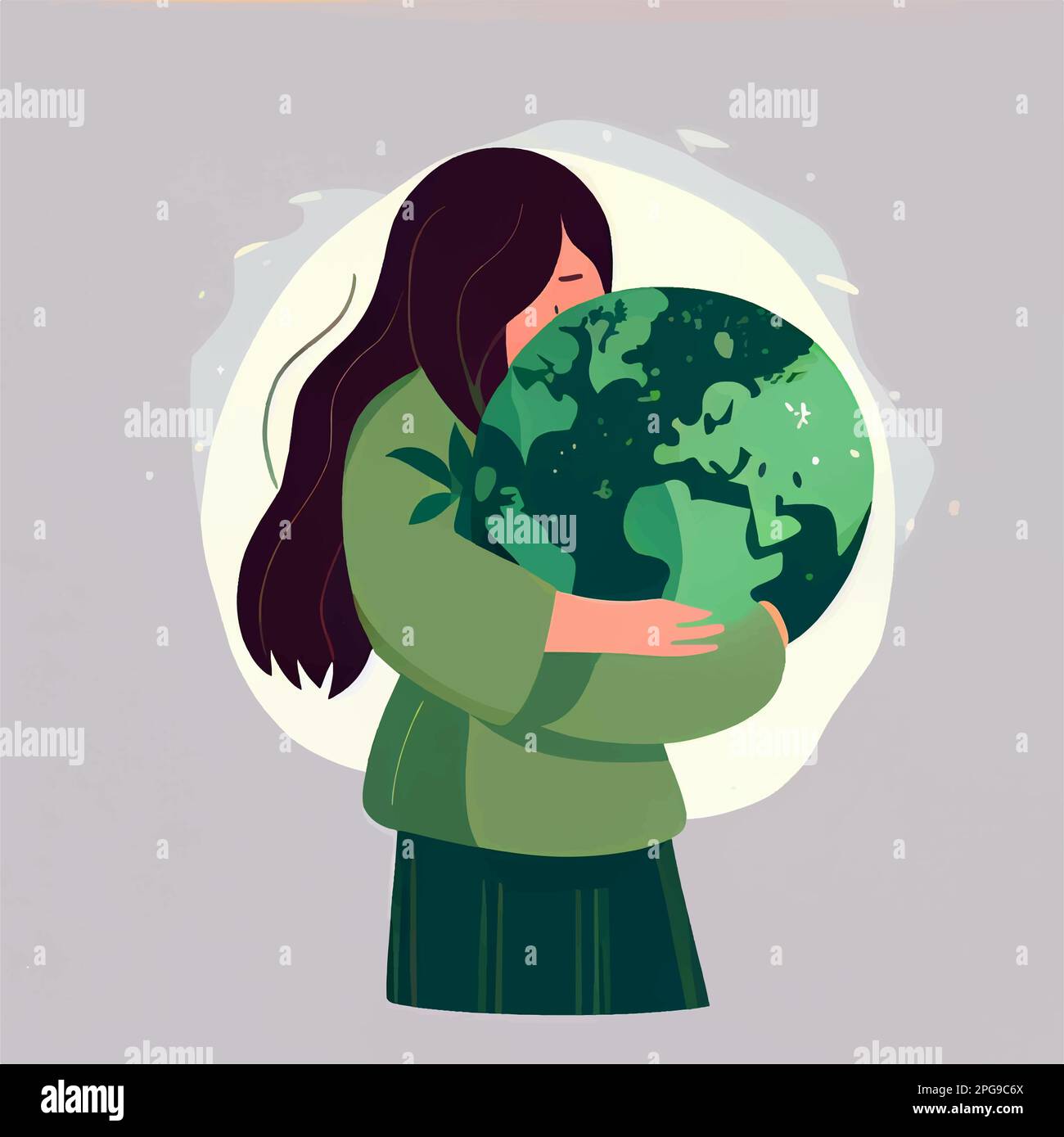 vector illustration isolation of earth planet on hands on white ...