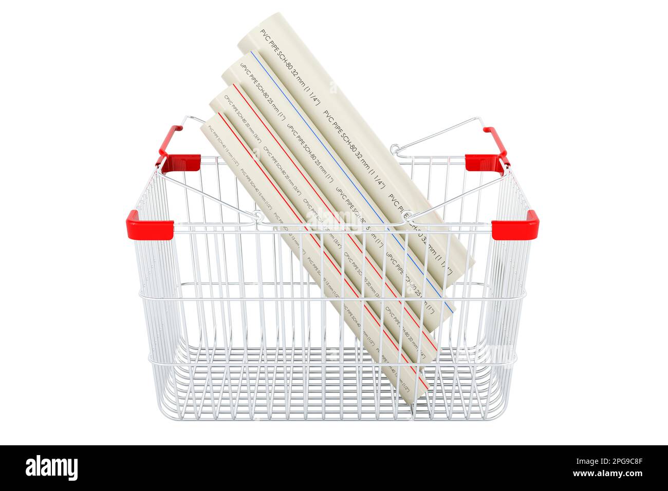 PVC pipes, composite pipe, uPVC pipe, cPVC pipe inside shopping basket ...