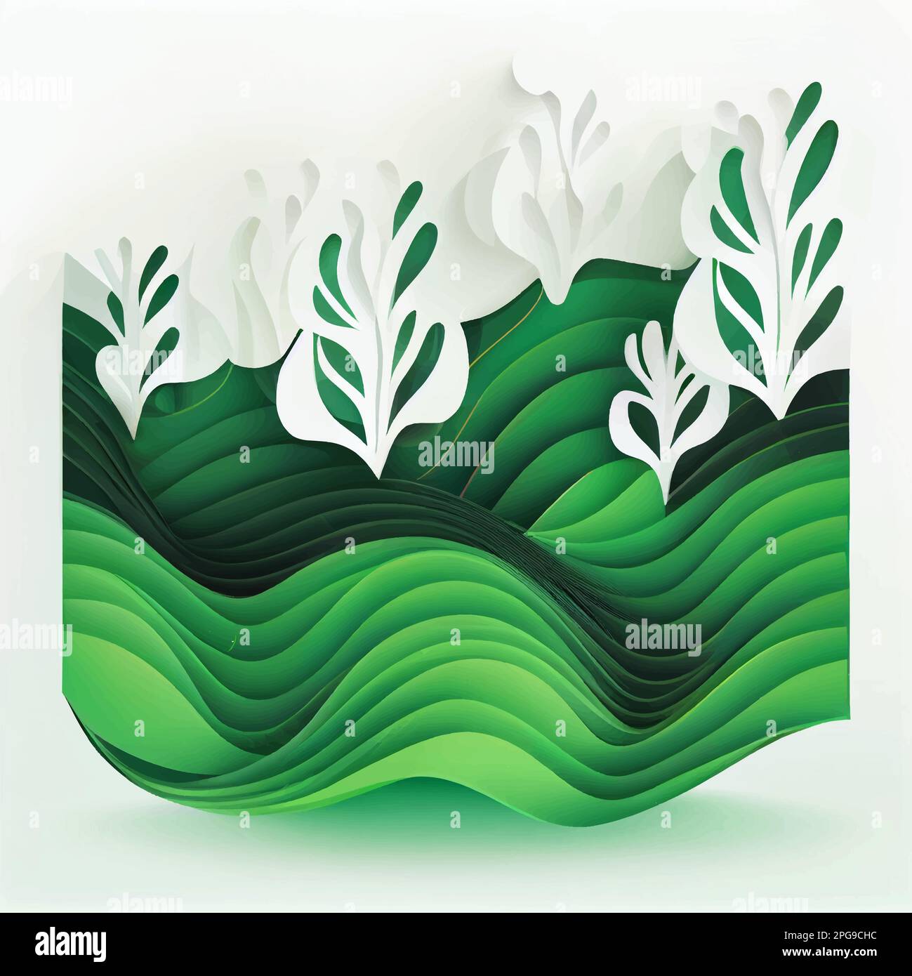 vector illustration of green eco background earth day Stock Vector ...