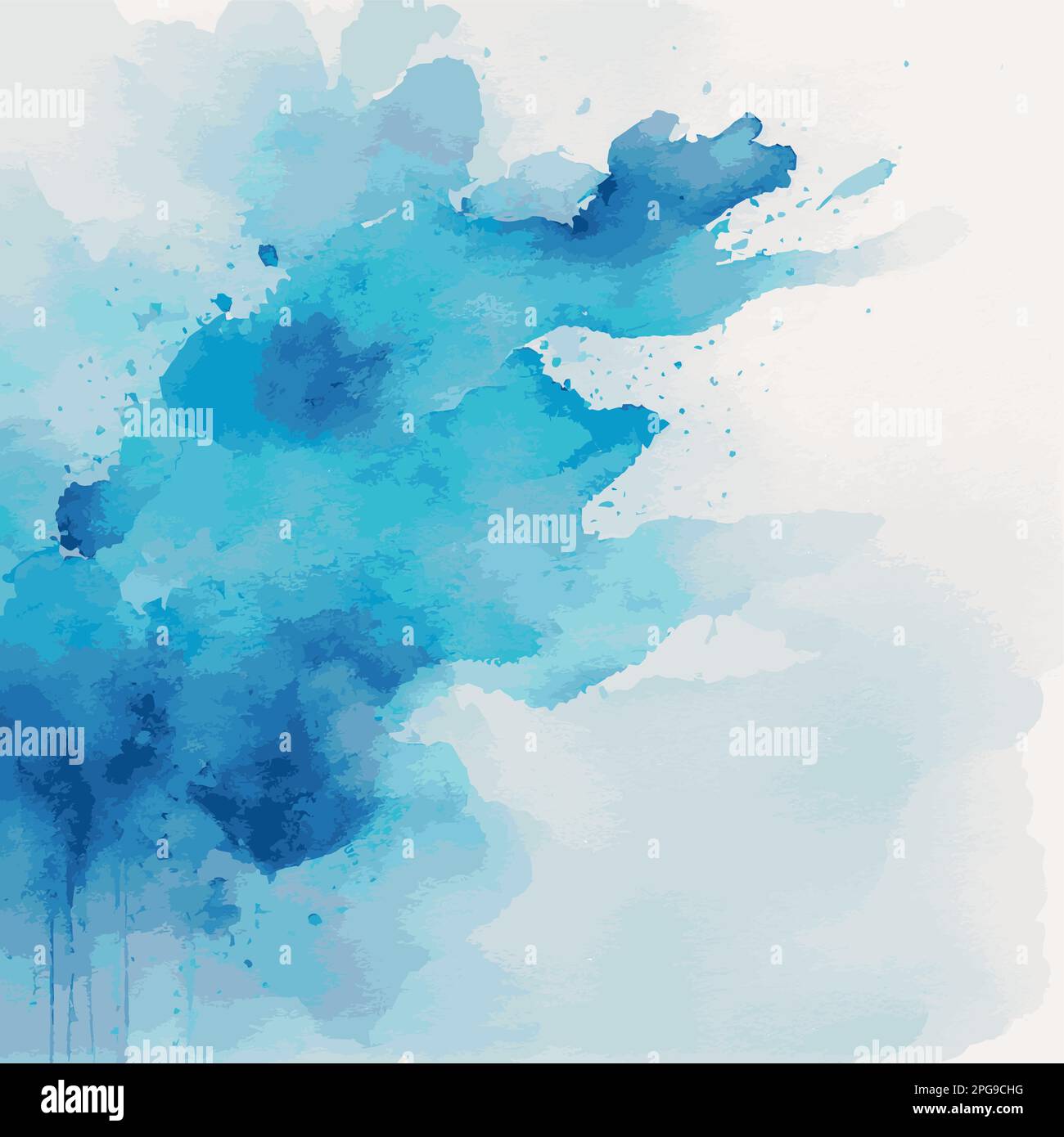 Realistic blue watercolor texture colorful background - Vector ...