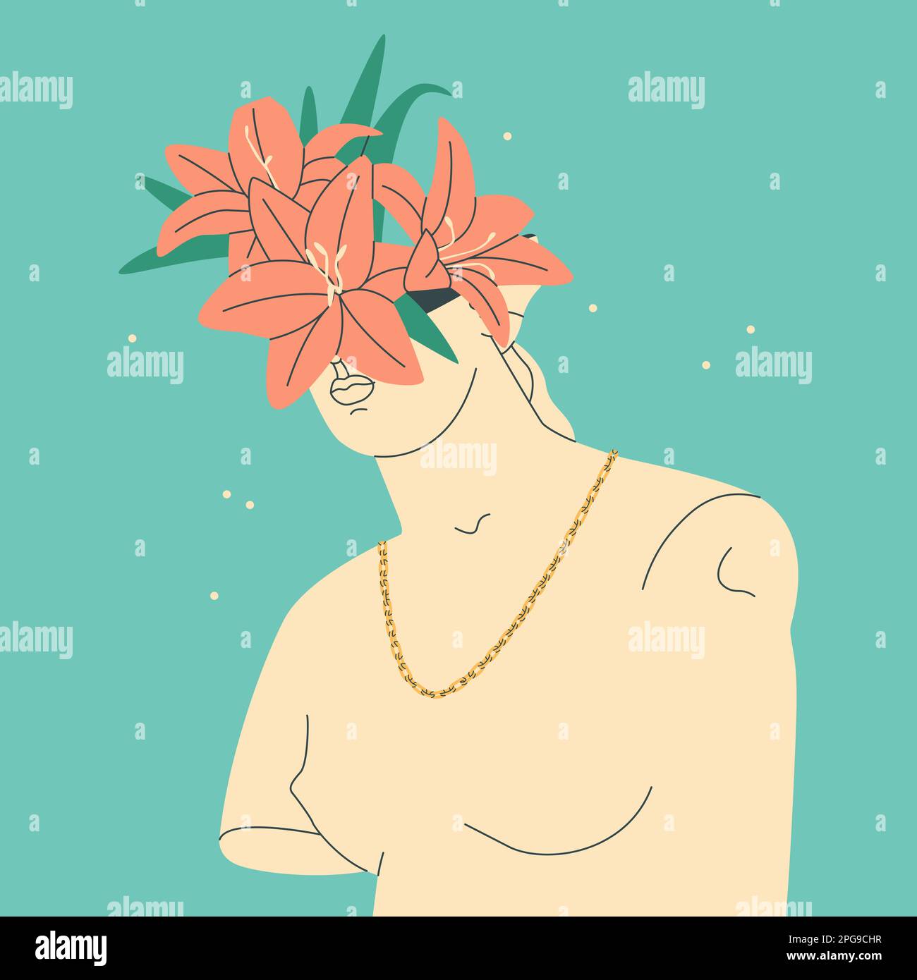 Decorative ancient Greek goddess woman without hands. Antique sculpture ...