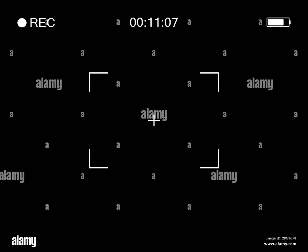 Photo camera frame viewfinder. Video recording screen. Modern focusing screen. Vector ...