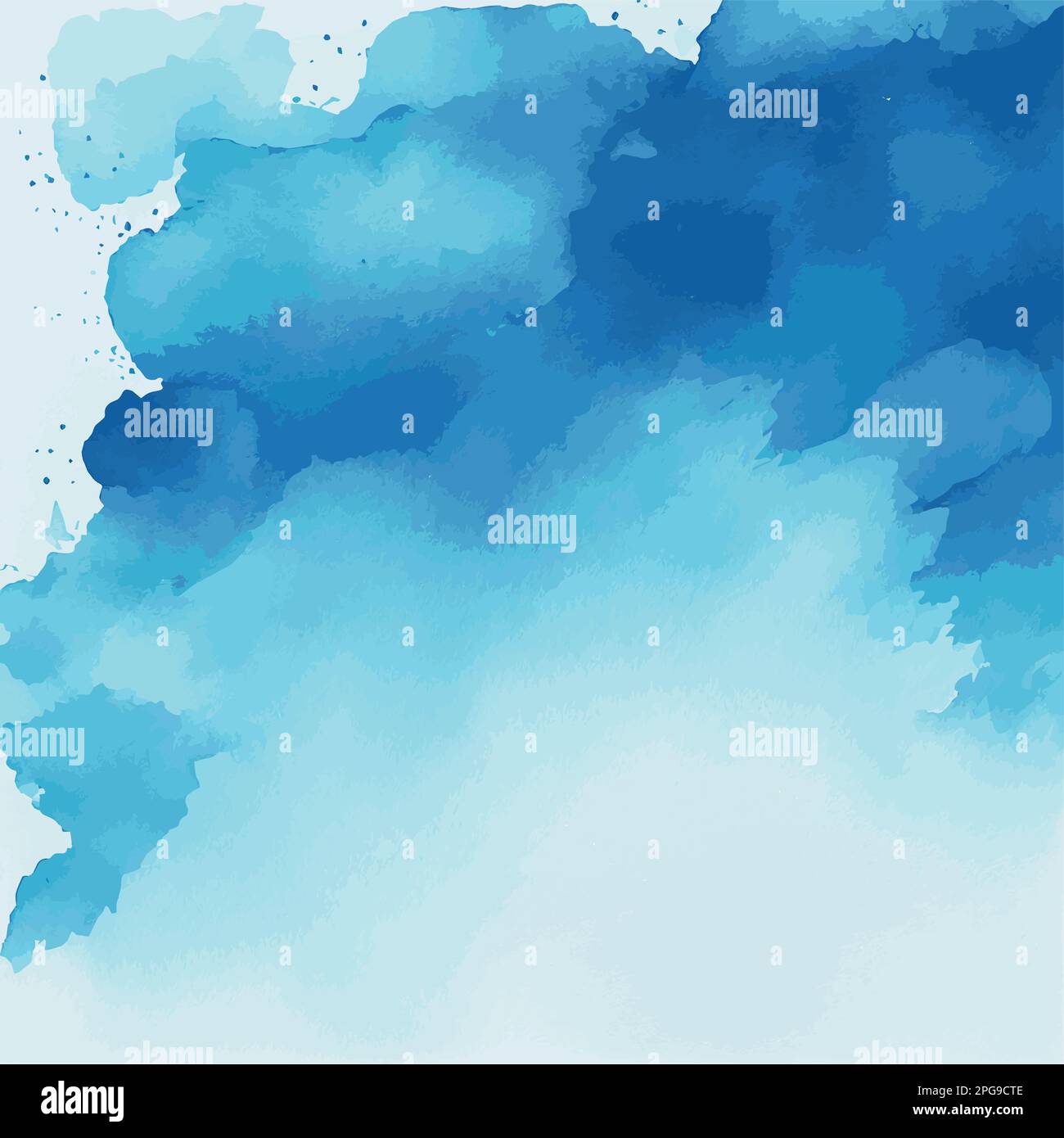 Realistic blue watercolor texture colorful background - Vector ...