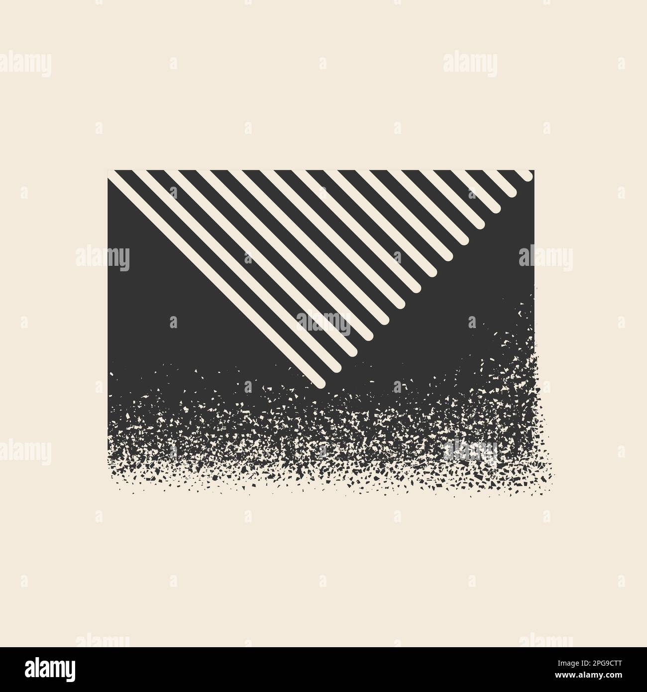 Abstract grunge mail envelope. Brutalism design vector illustration for ...