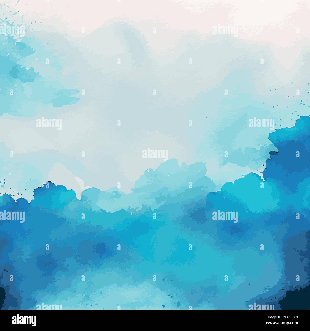 Realistic blue watercolor texture colorful background - Vector ...